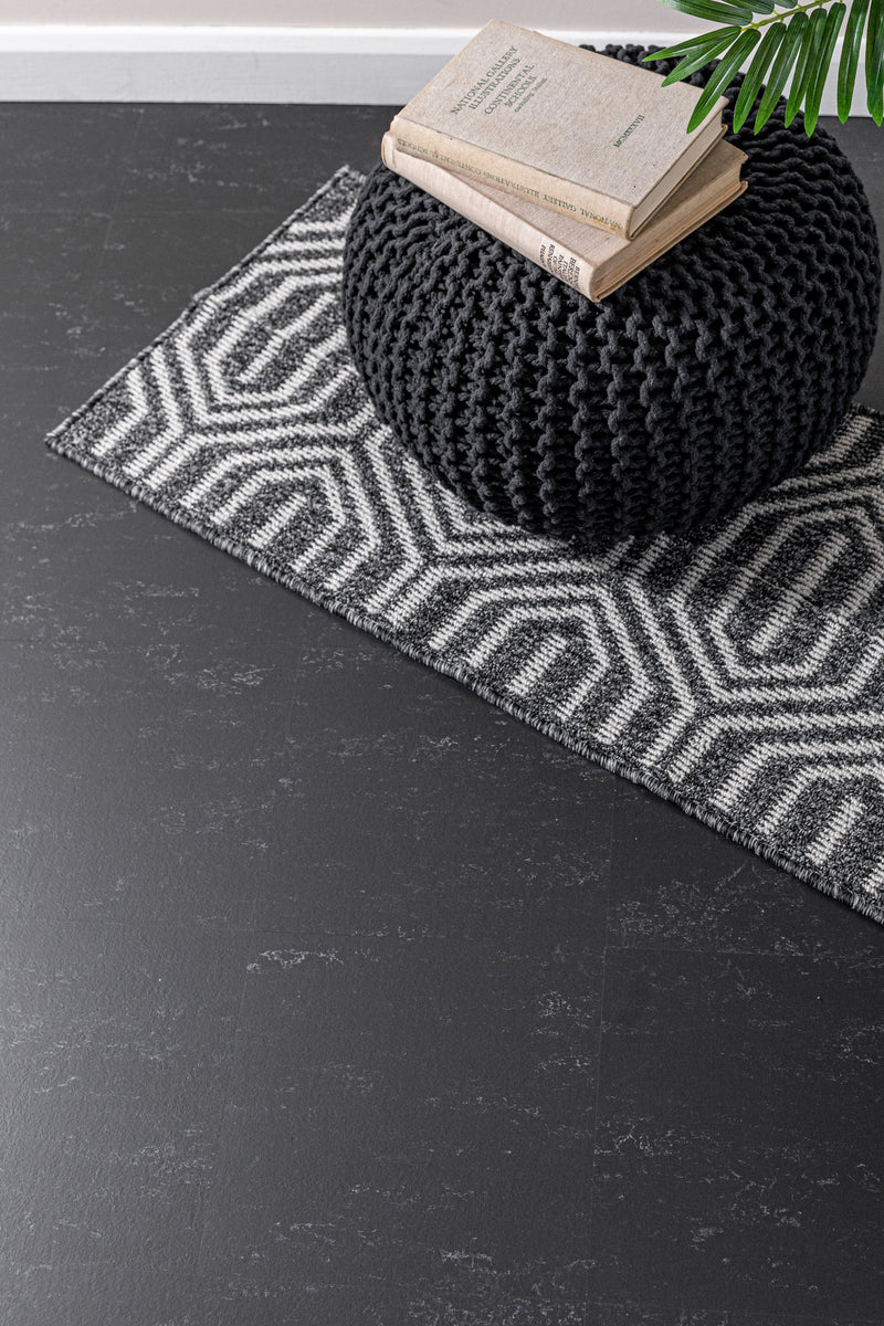 Raven (Black) Marmoleum Click Linoleum Flooring 30 x 30cm | Forbo