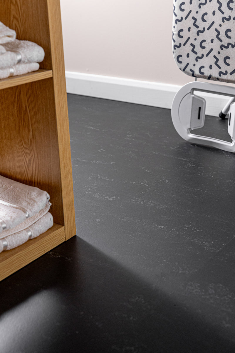 Raven (Black) Marmoleum Click Linoleum Flooring 60 x 30cm | Forbo